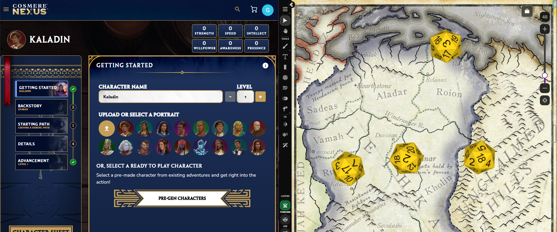 Cosmere RPG | Stormlight World Guide Roll20 VTT Companion | Roll20 ...